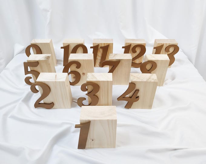 Rustic Table Numbers 1 - 100 for Farmhouse Weddings, Elegant Wood Table ...
