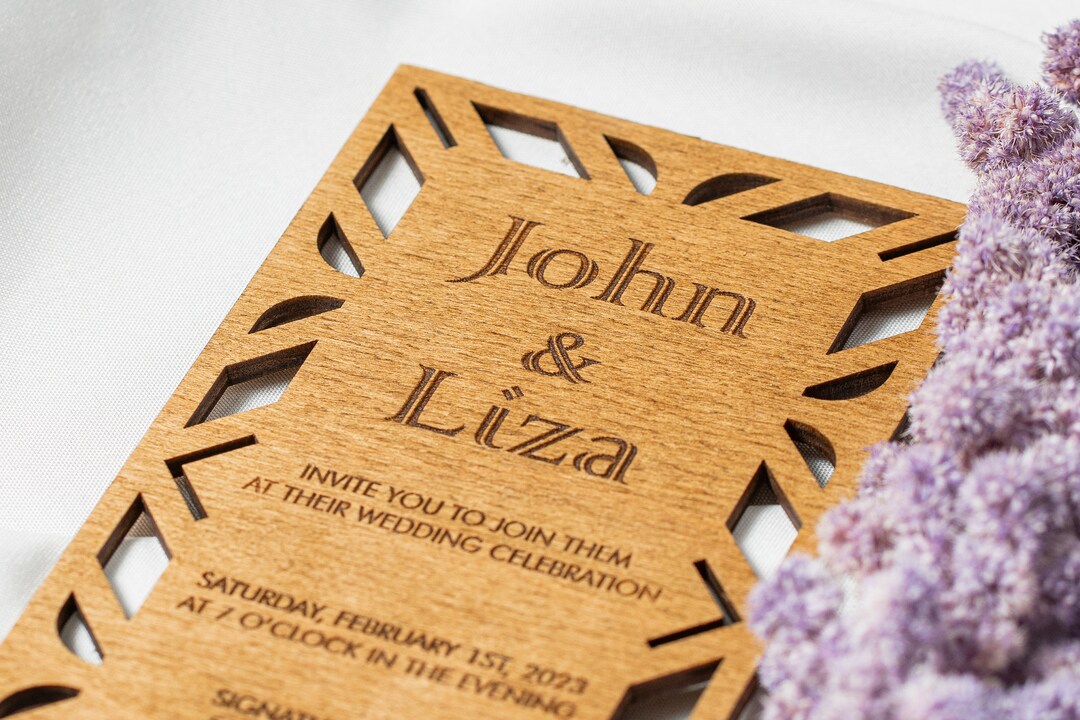 Personalized Wooden Wedding Invitations: Rustic Save the Dates - Etsy