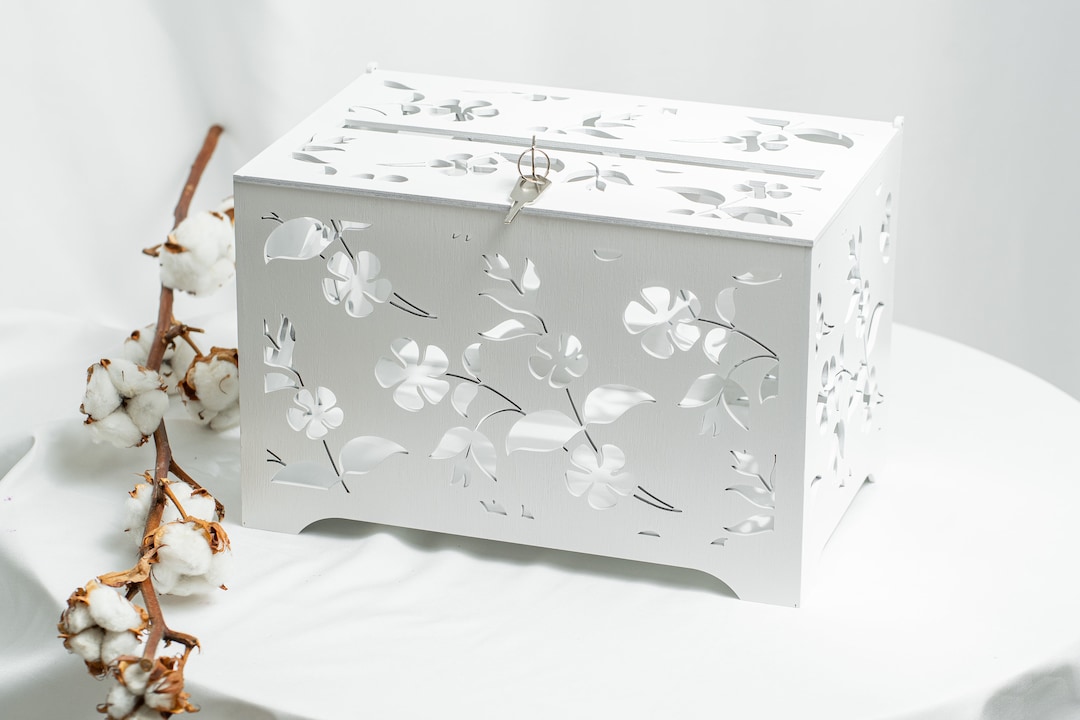 Wedding Keepsake Box, Lockable Card Box, Card Box Wedding Botanical ...