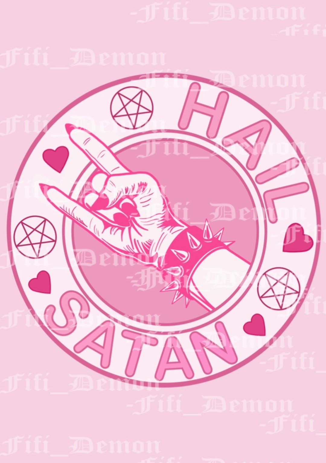 Hail Satan Badge Art Print - Etsy