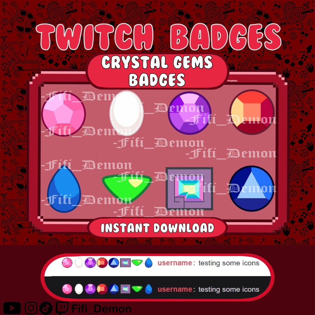 Crystal Gems Badges for Twitch Streaming | Steven Universe - Etsy