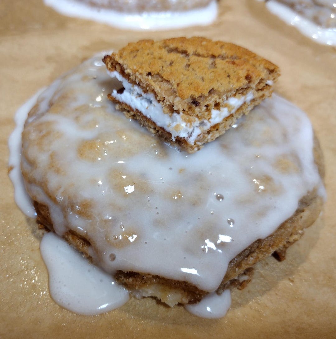 Four (4) Colossal Bakery Style Jumbo Iced Giant Glazed Gourmet Oatmeal ...