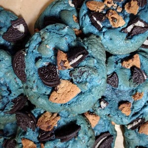 Four 4 Colossal Giant Jumbo 5 OZ Big Blue Monster Nomster Gourmet ...