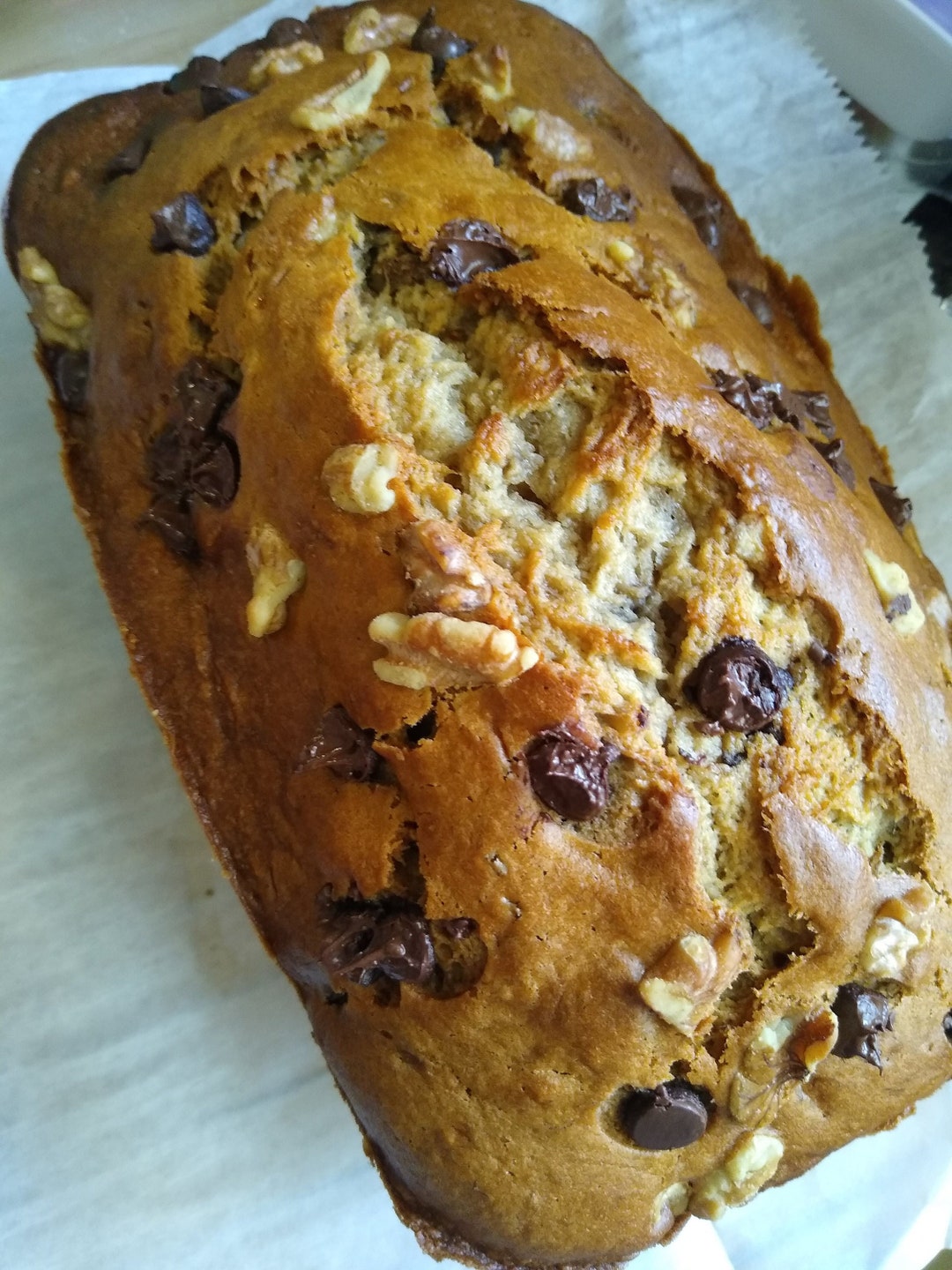 Fresh Baked Banana Walnut Bread Loaf With Chocolate Chips - Etsy