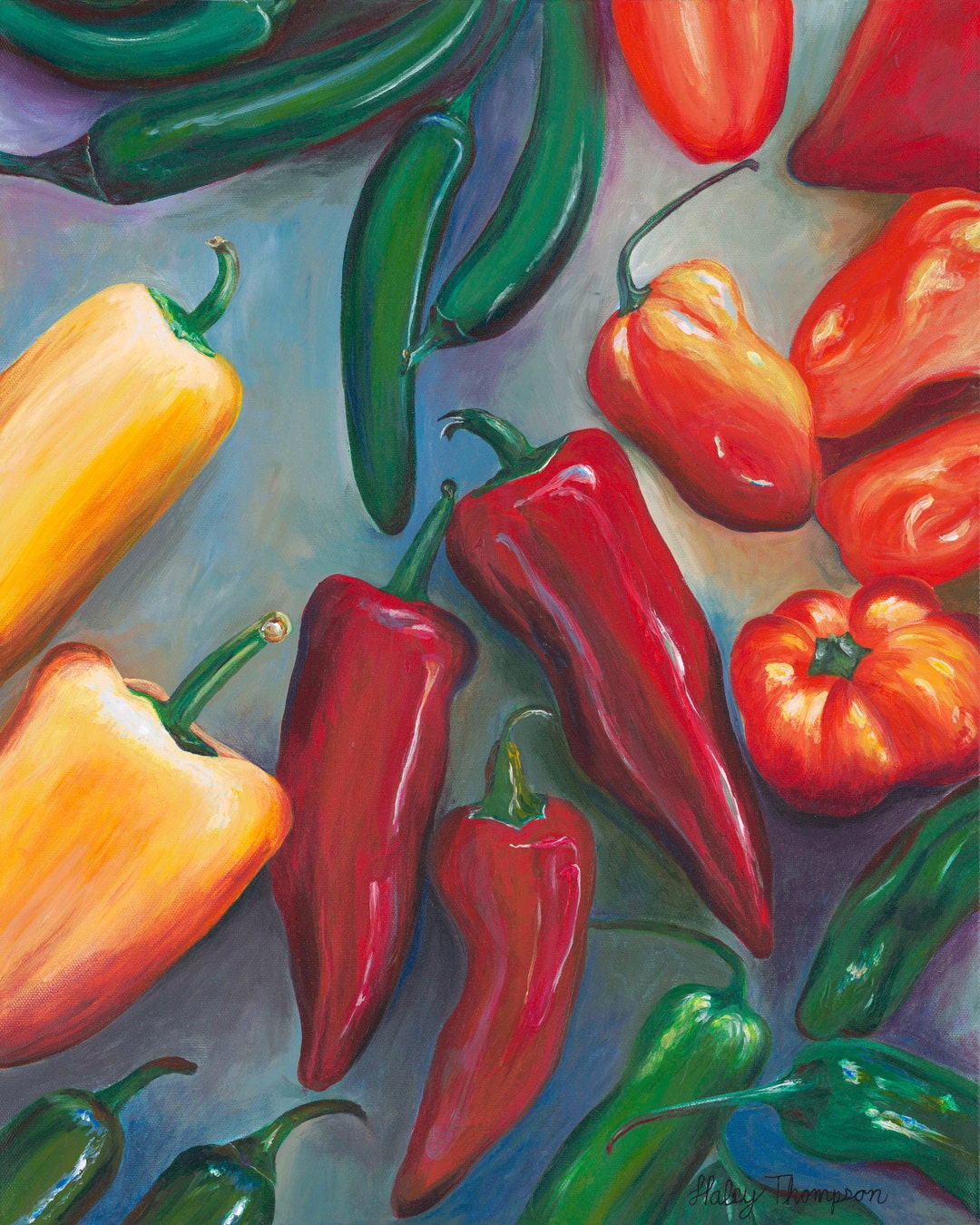 Peppers Acrylic Painting Prints - Etsy