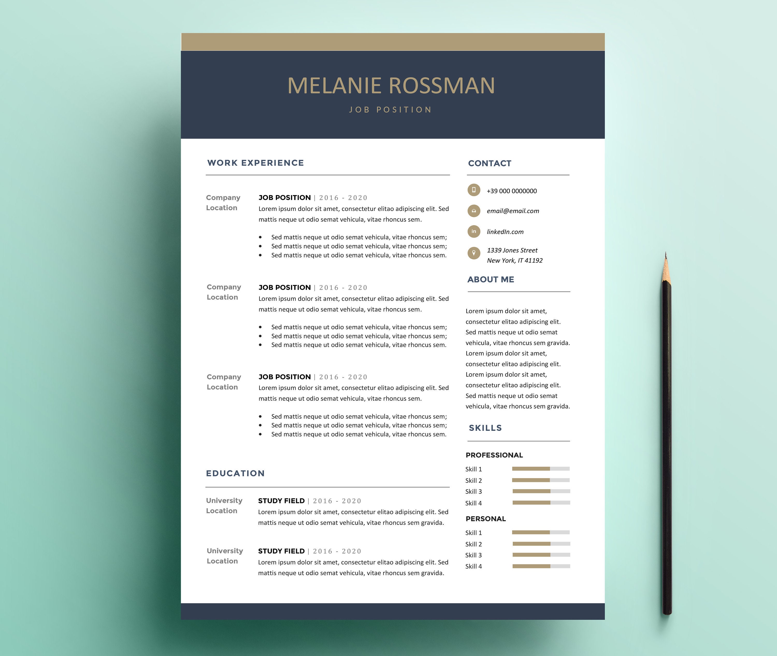 Resume Template Word, CV Template, Cover Letter, Sample Resume ...