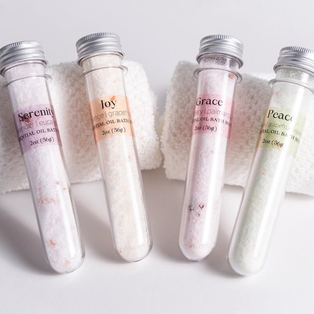 Essential Oil Bath Salt Tube | 2oz Relaxation Soak | Organic ...