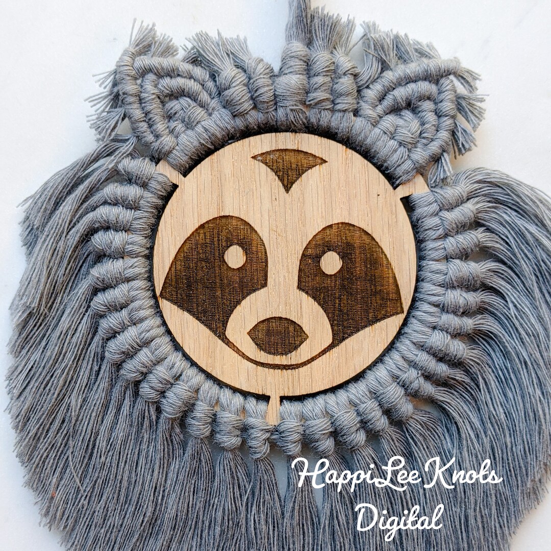 Wood Macrame Raccoon SVG, Fox Macranimal Laser Cut File, Digital ...