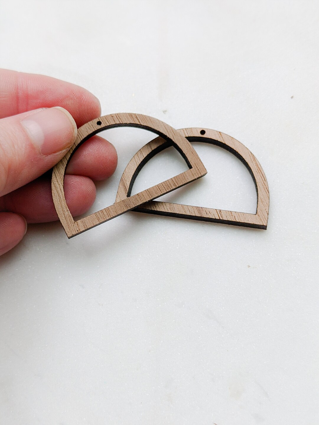 Half Circle Earring Blanks / Wood Macrame Earring Blanks / - Etsy