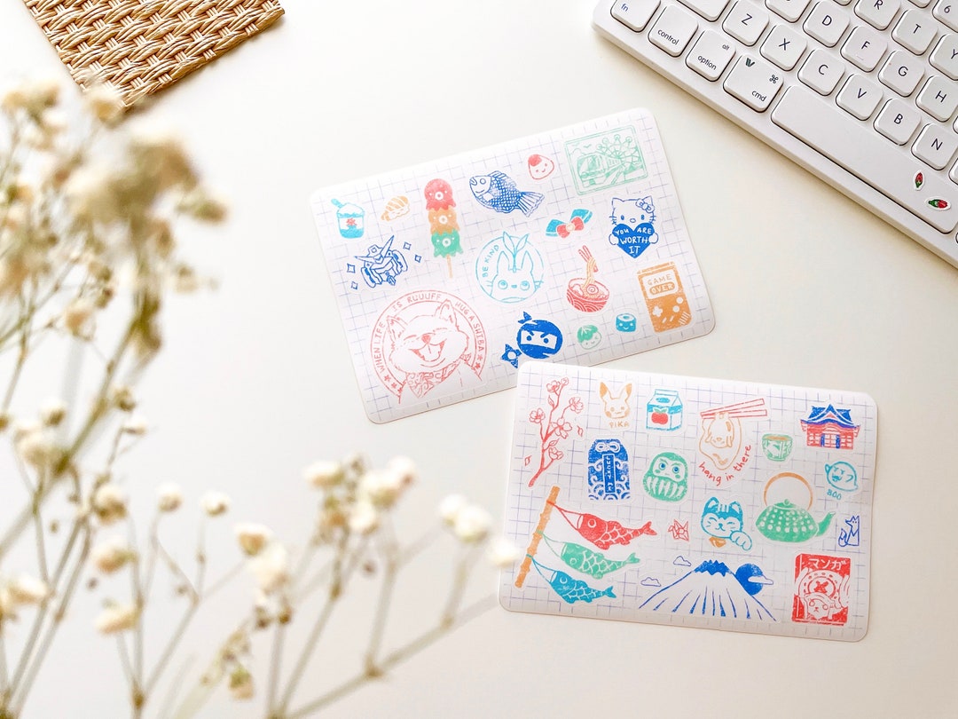 Japanese Stamp Style Clear Sticker Sheet (weatherproof) - Etsy