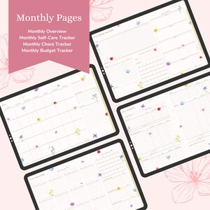 Undated Monthly Goodnotes Planner Template | Wellness Hyperlinked iPad ...