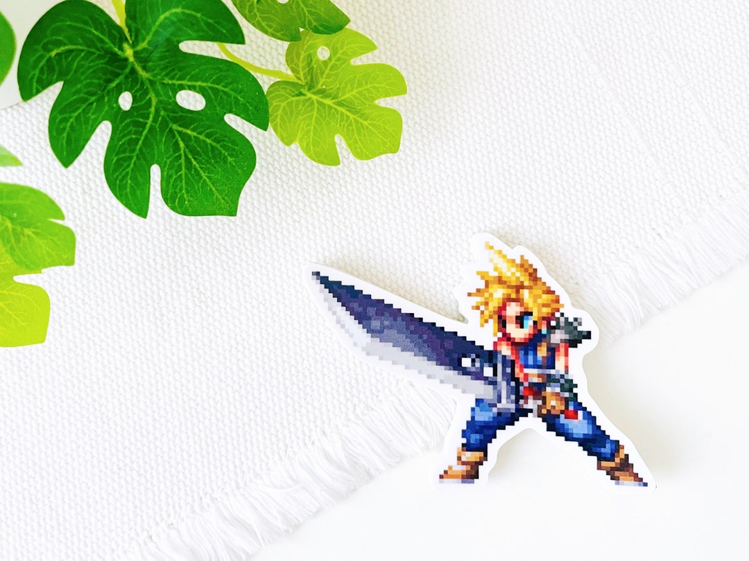Cloud Strife Sprite Pixel Art Stickers / Final Fantasy 7 Sticker ...