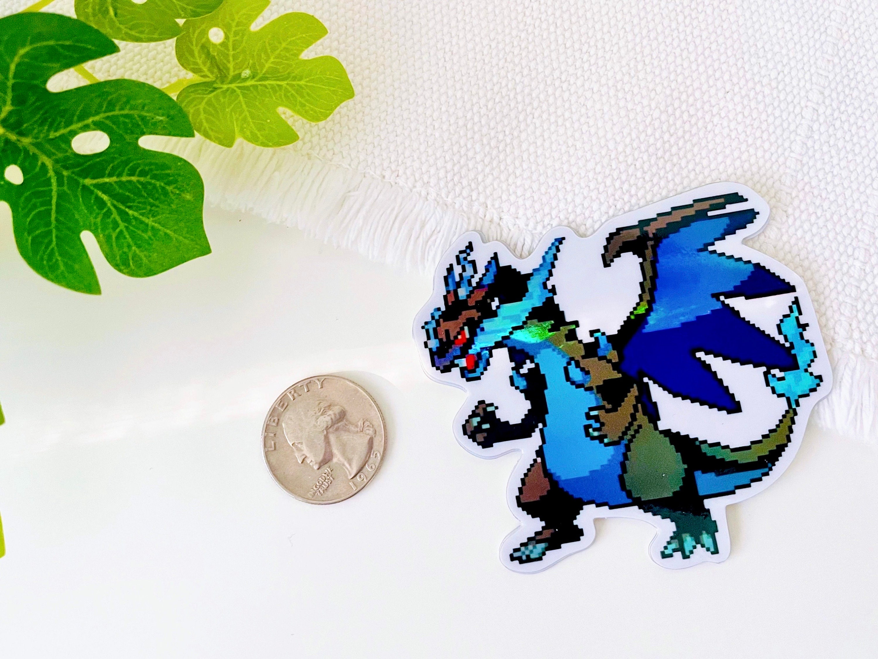 Mega Charizard X Pixel Vinyl Stickers Holographic / Pokemon - Etsy