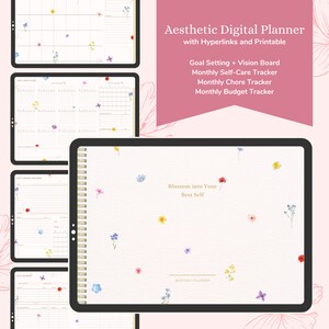 Undated Monthly Goodnotes Planner Template | Wellness Hyperlinked iPad ...
