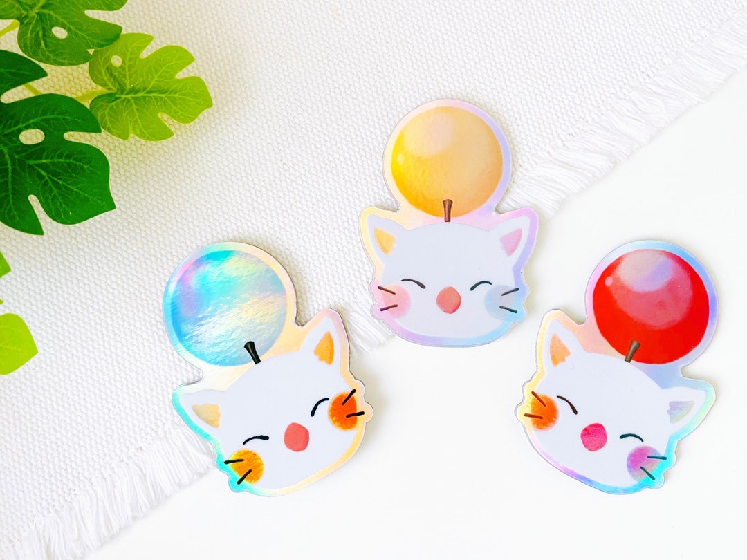Moogle Final Fantasy Vinyl Stickers Holographic / FFXIV FFVII FFVIII - Etsy