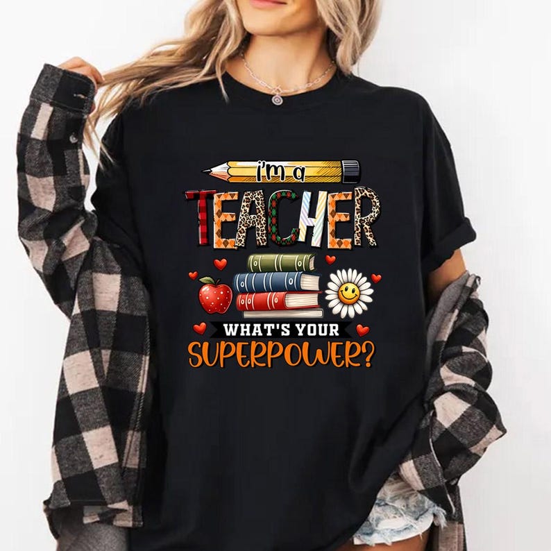 I Am A Teacher Whats Your Super Power Shirt, Leopard Print Teacher ...