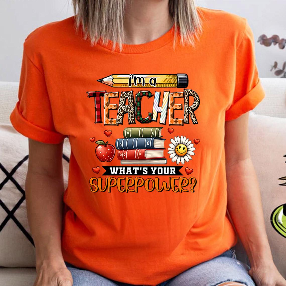 I Am A Teacher Whats Your Super Power Shirt, Leopard Print Teacher ...