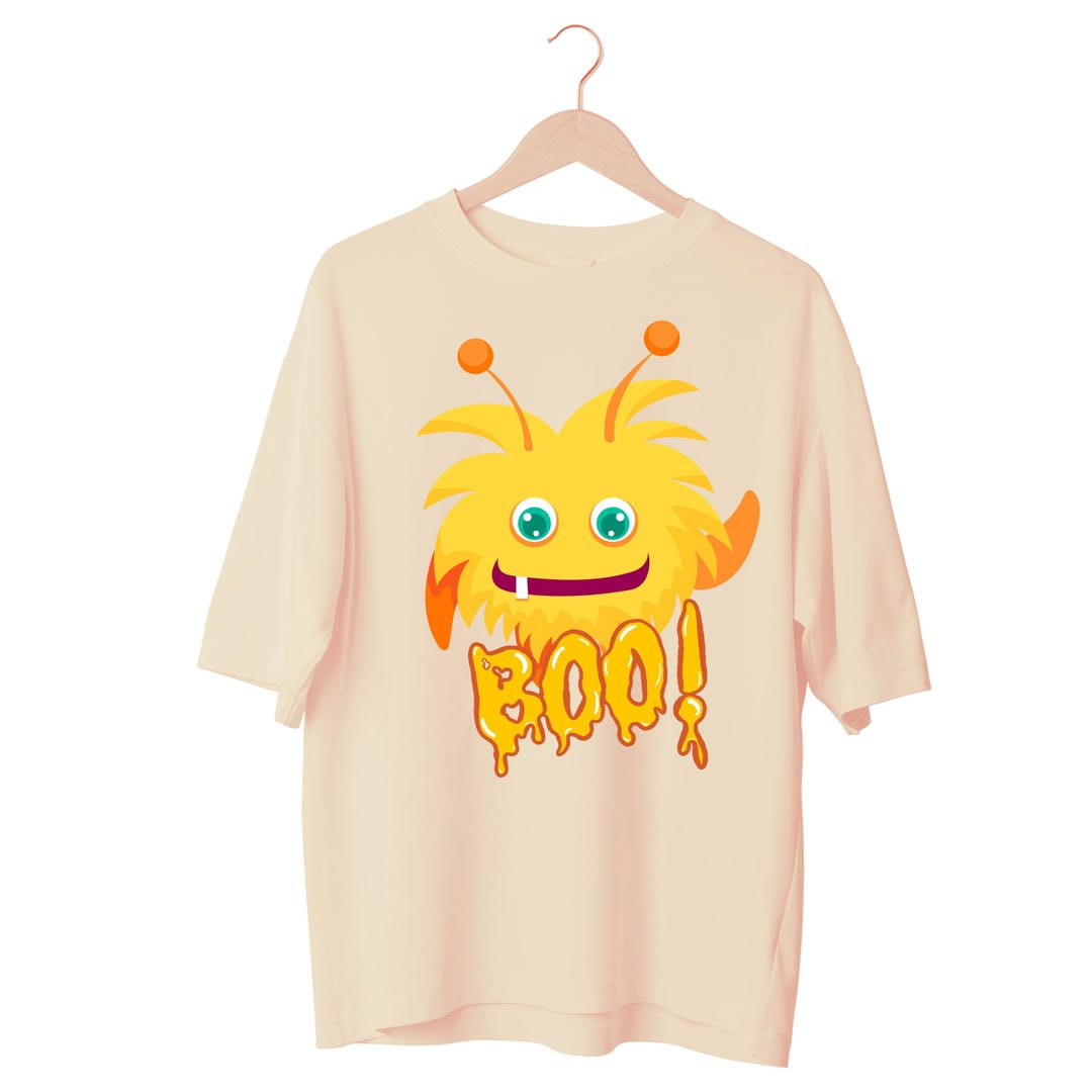 Boo Yellow Monster T-shirt Playful and Bright Monster Design for ...