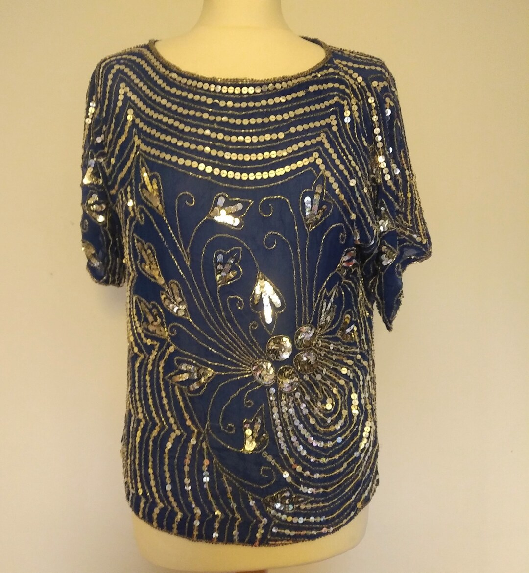 Blue and Silver Glitter Top - Etsy