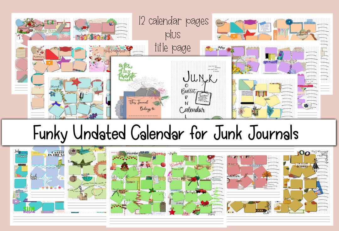 Junk Journal Printable Calendar - Etsy