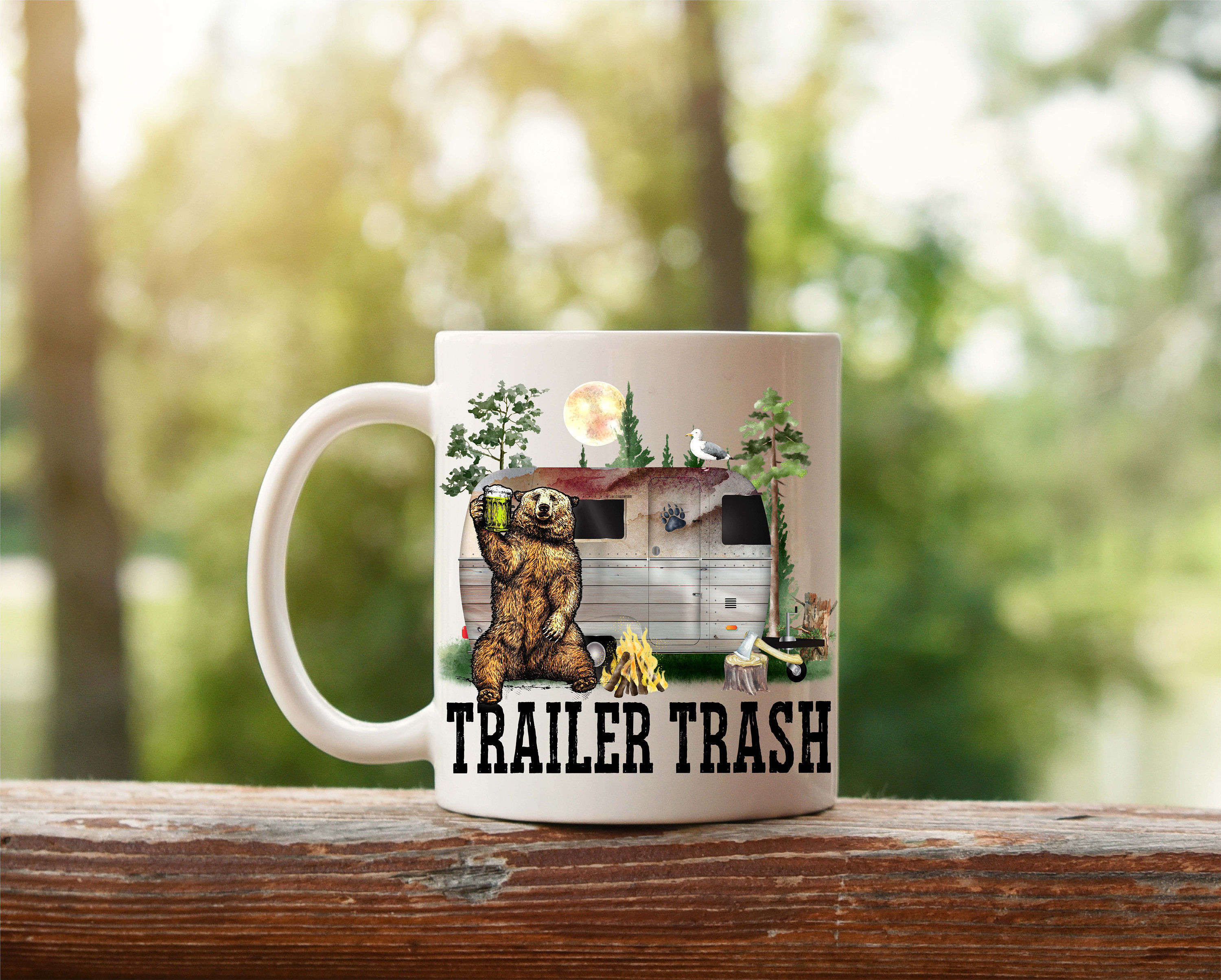 Trailer trash-camping trailer trash-beer bear-beer bear | Etsy