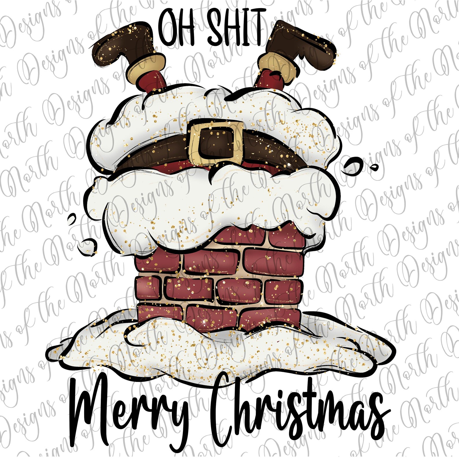 Santa Chimney Clipart-funny Santa Clipart-funny Santa - Etsy
