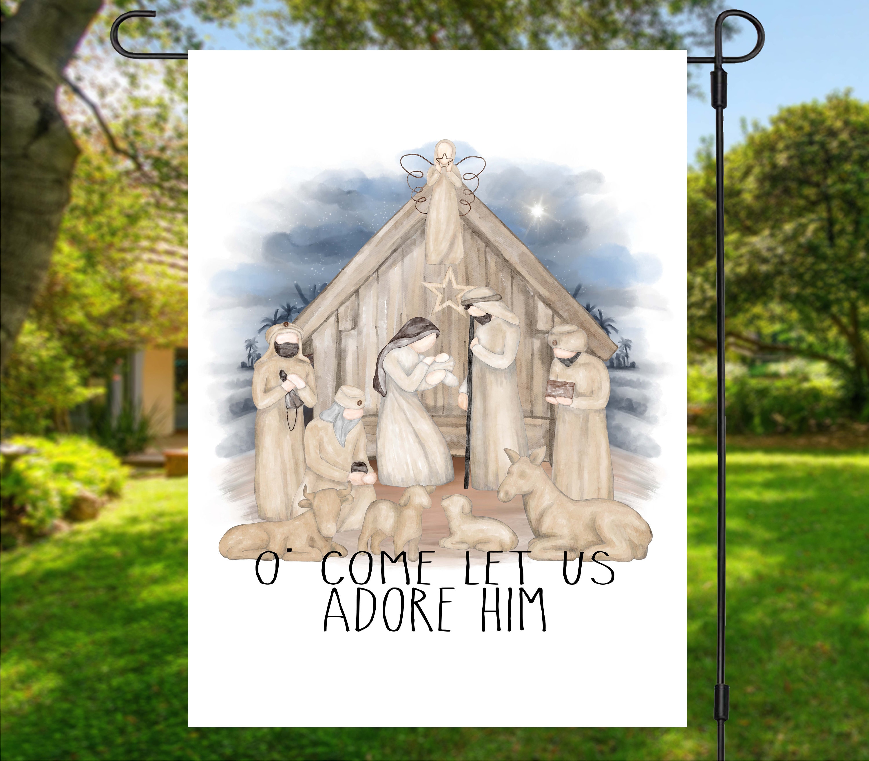 O' Come Let Us Adore Him-nativity Sublimation-nativity - Etsy