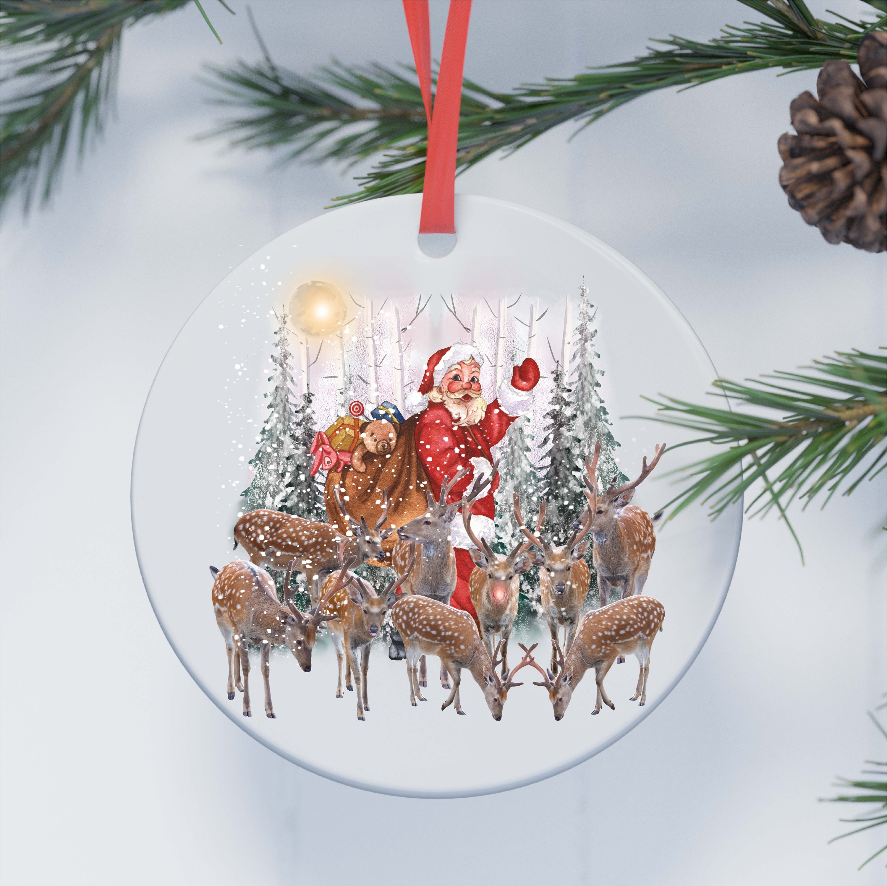 Santa and Reindeers Sublimation-rudolph Sublimation-santa - Etsy