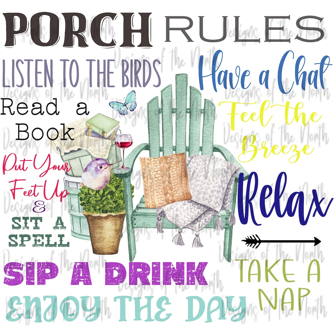 Porch Rules Sublimation Design-porch Rules Png-porch Rules Clipart ...