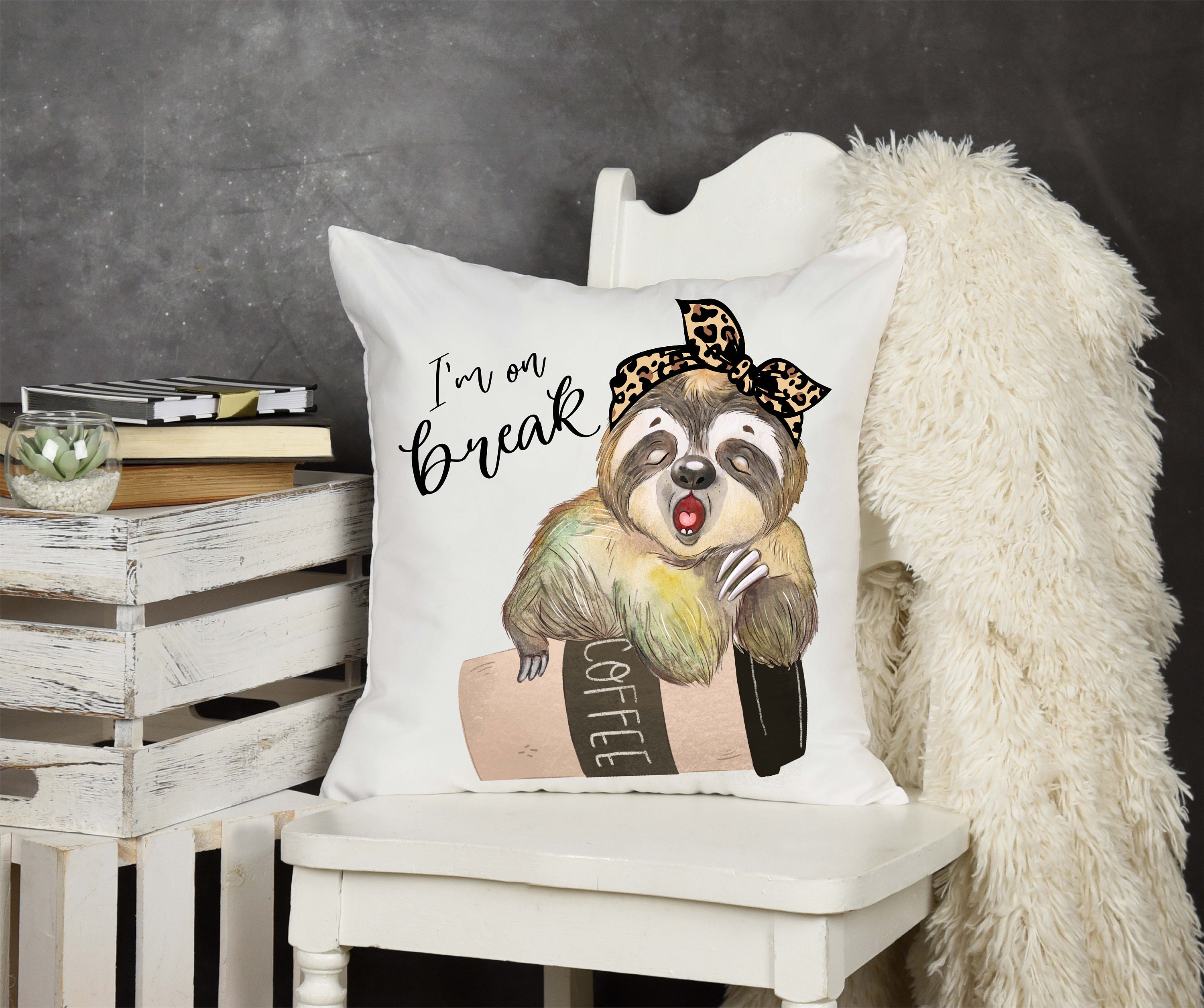 I'm on Break-i'm on Break Sloth-coffee Sloth Digital | Etsy