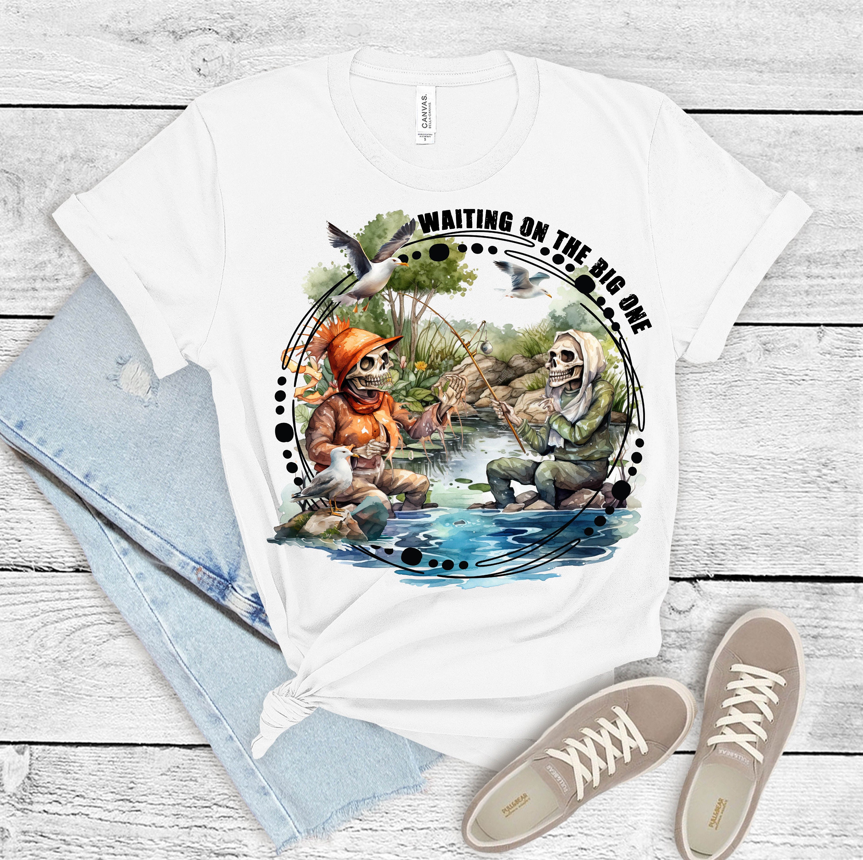 Waiting on the Big One-fishing Design-funny Fishing Design-fishing ...