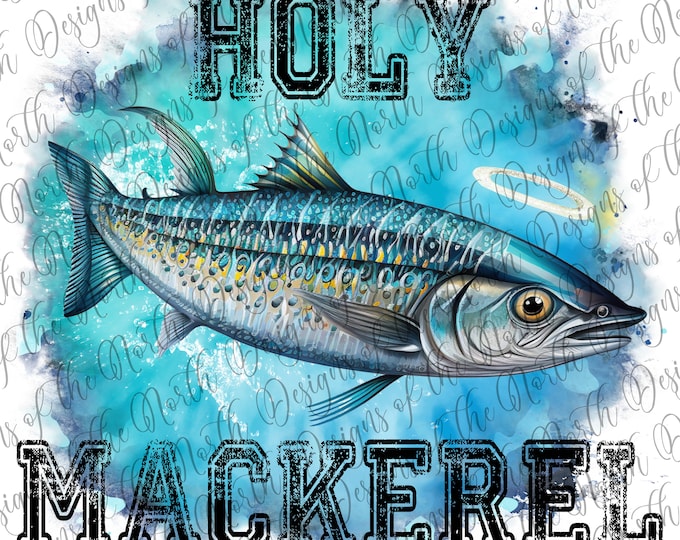 6 Mackerel Fish Clipart, Mackerel Clipart PNG, Fishing, Digital Graphic ...