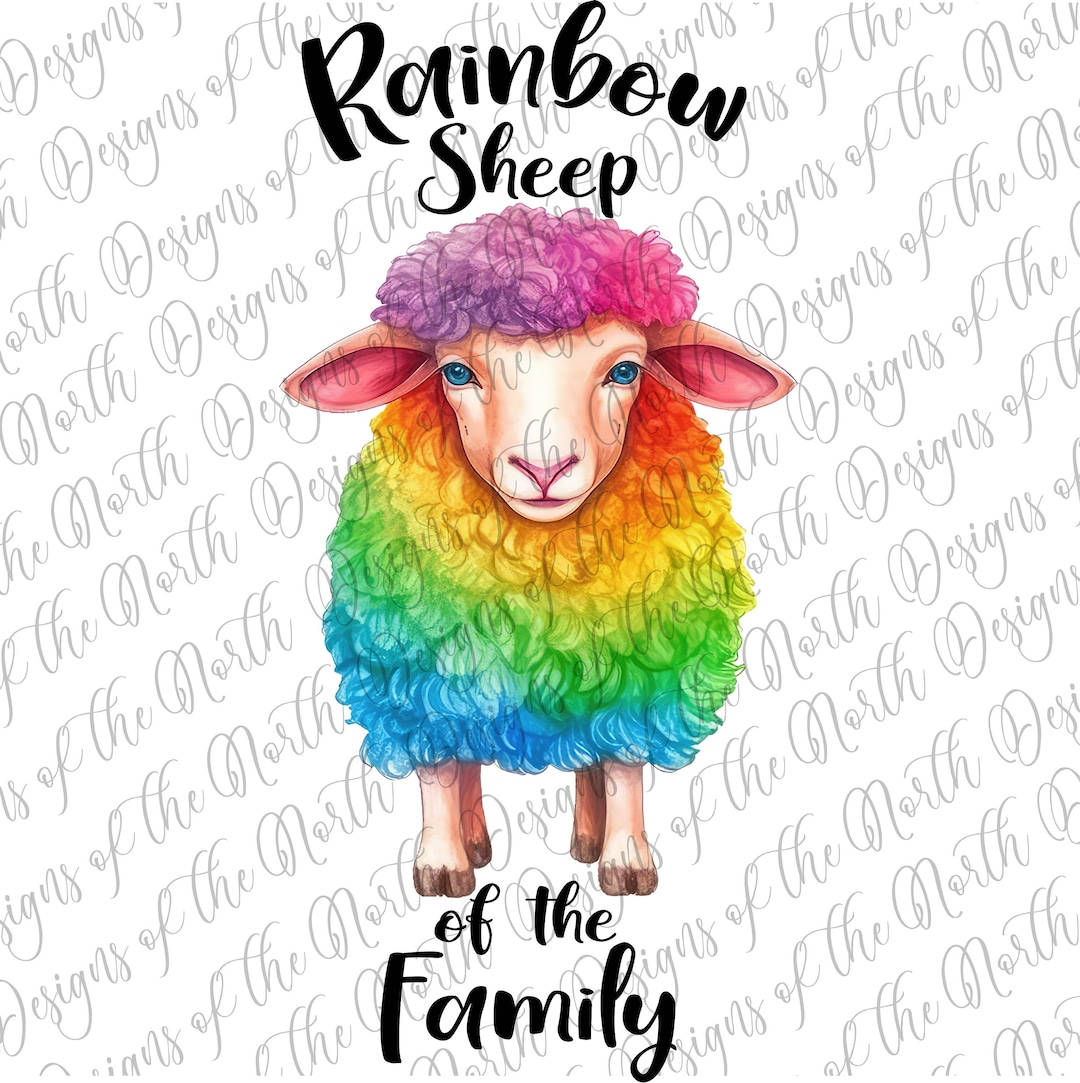 Rainbow Sheep of the Family-rainbow Sheep Sublimation-rainbow Sheep Png ...