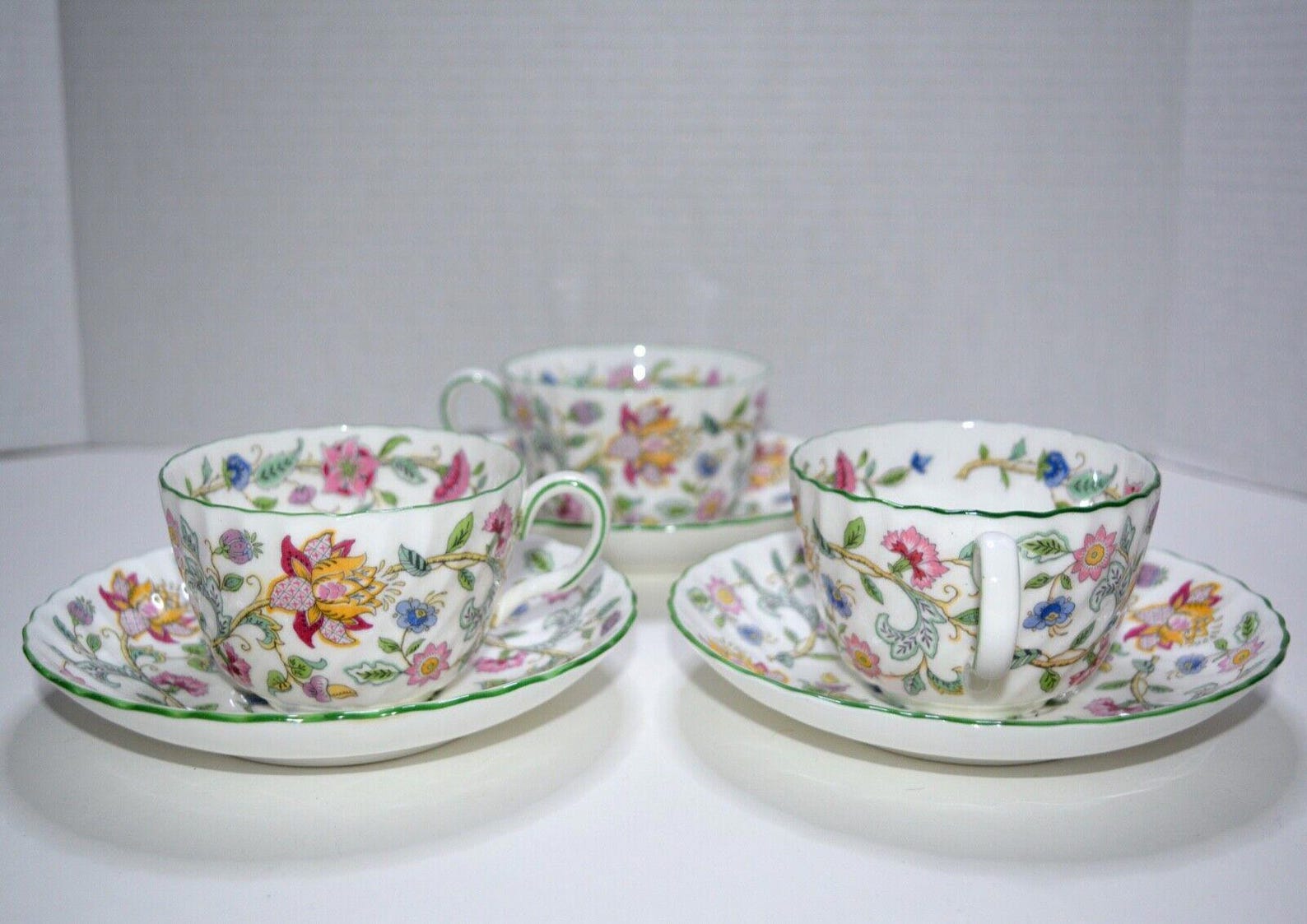Minton Haddon Hall Rare Antique Old Stamp SET Cup, Saucer, Sugar Bowl ...