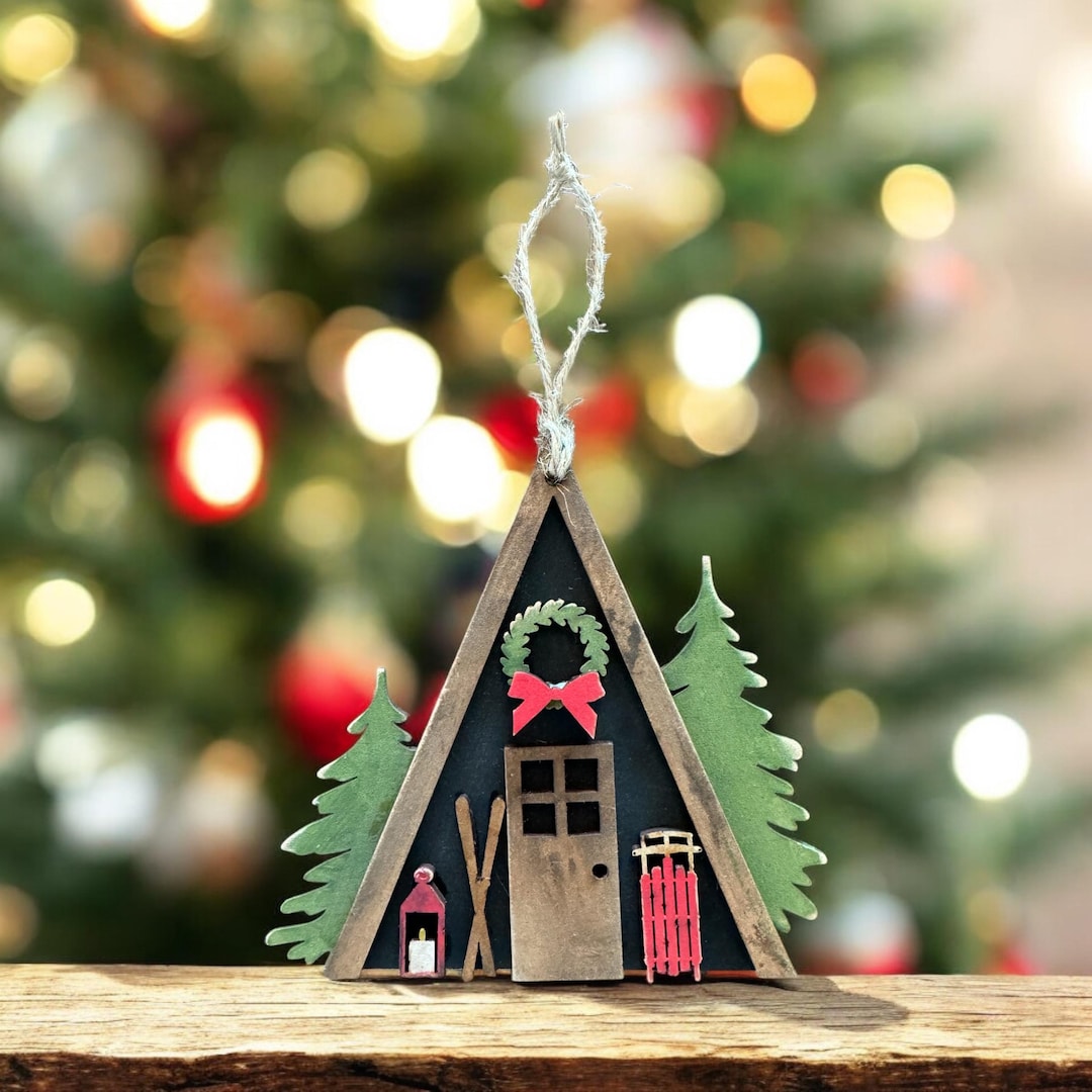Handmade Christmas Ornaments A-frame Cozy Cabins - Etsy