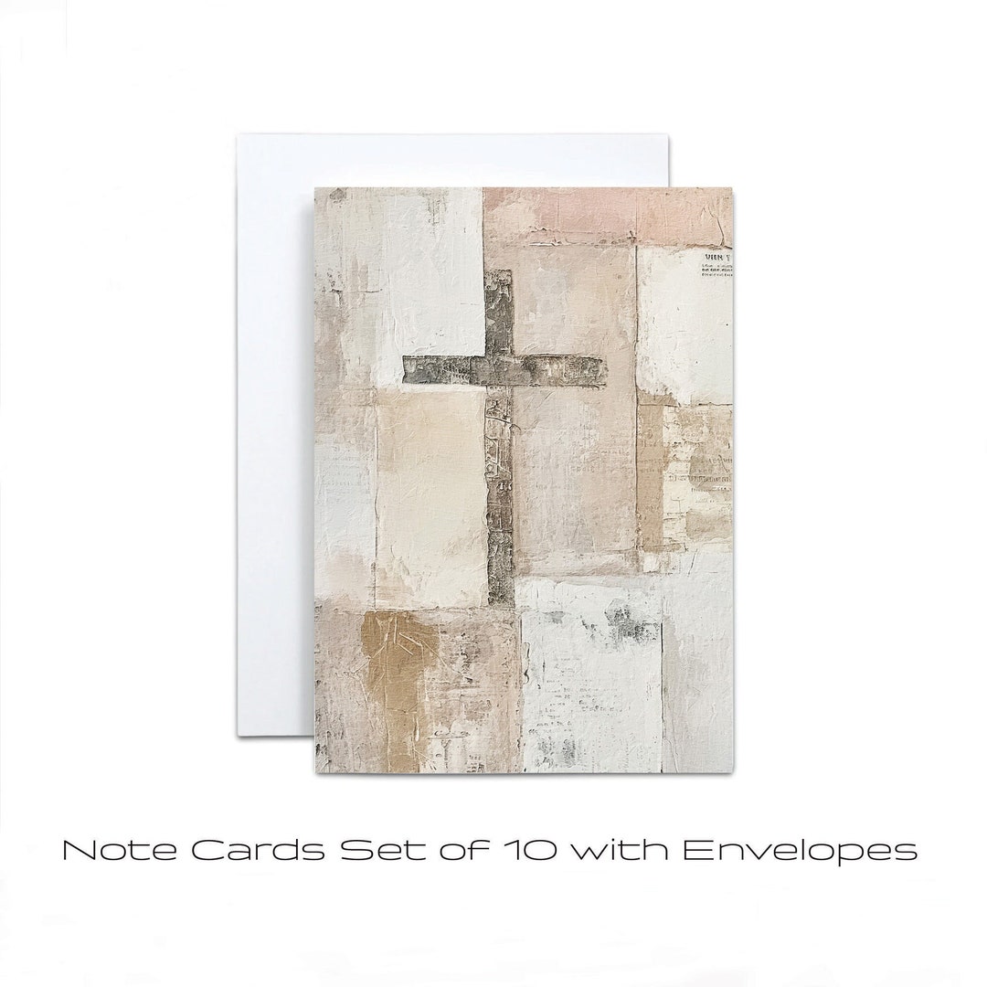 Christian Cross Note Cards, Set of 10 Cards With Envelopes, Christian ...