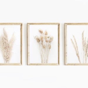 Boho Pampas Grass Print, Farmhouse Wall Art, Neutral Summer Gallery Set ...