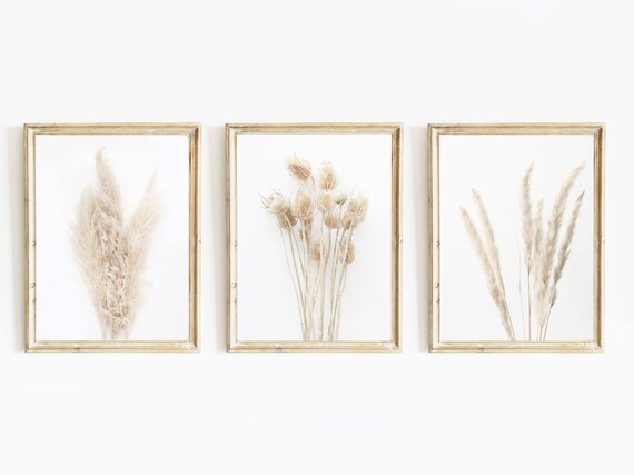 Boho Pampas Grass Print Farmhouse Wall Art Neutral Summer - Etsy