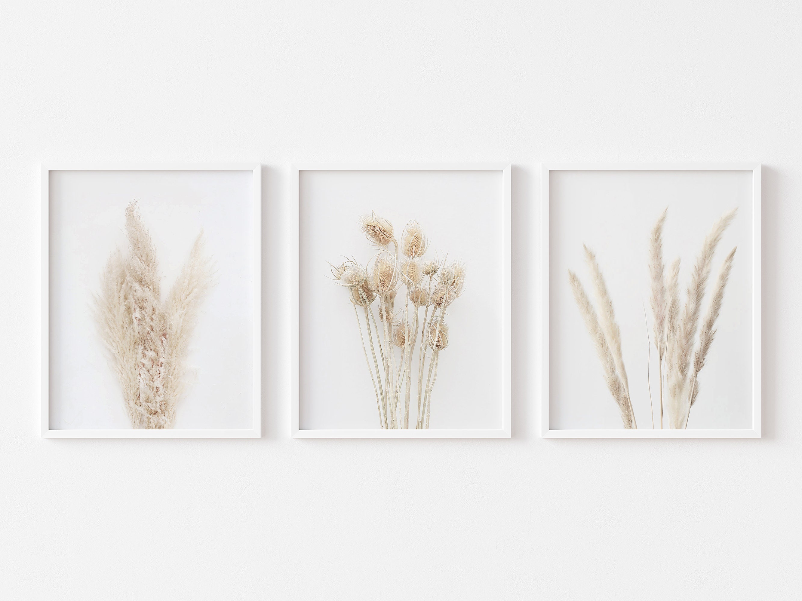 Boho Pampas Grass Print, Farmhouse Wall Art, Neutral Summer Gallery Set ...