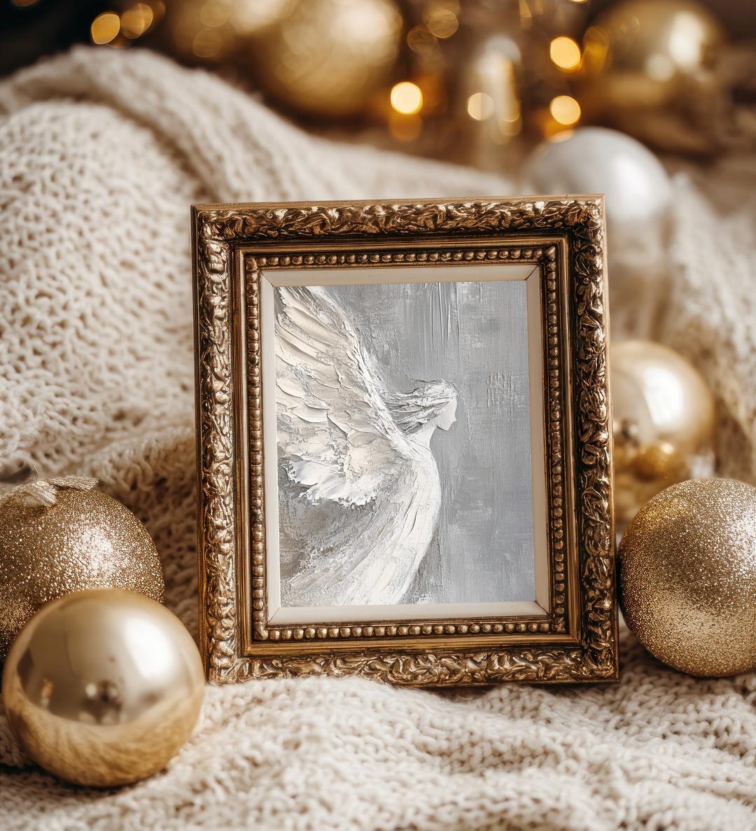 Guardian Angel Oil Painting Art Print, Moody Victorian Giclee (5x7 Inch ...