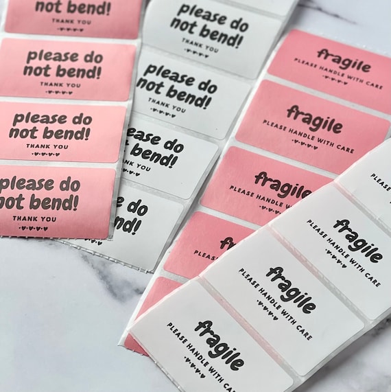 Please Do Not Bend Fragile Stickers Packaging Labels | Etsy