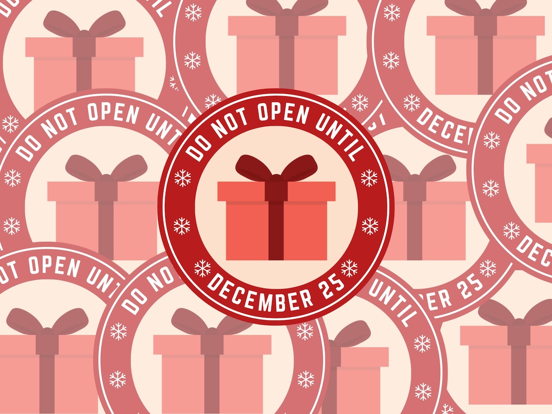Do Not Open Christmas Vinyl Stickers 2" X 2" | Gift Wrapping Stickers ...