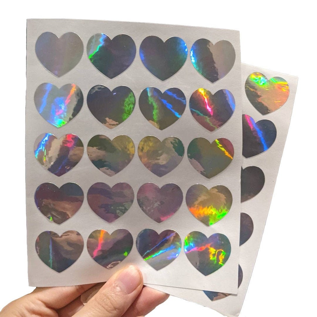 Holographic Heart Vinyl Stickers | Notebooks, Cars, Laptops | Cute ...