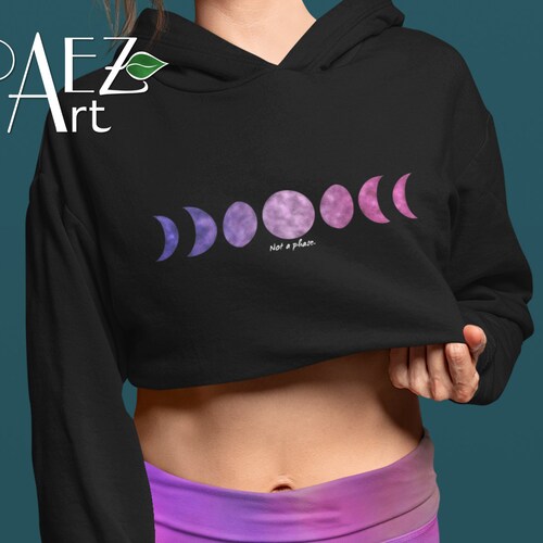 Not a Phase Bi Pride Crop Hoodie Bi Flag Moon Phases Bi - Etsy