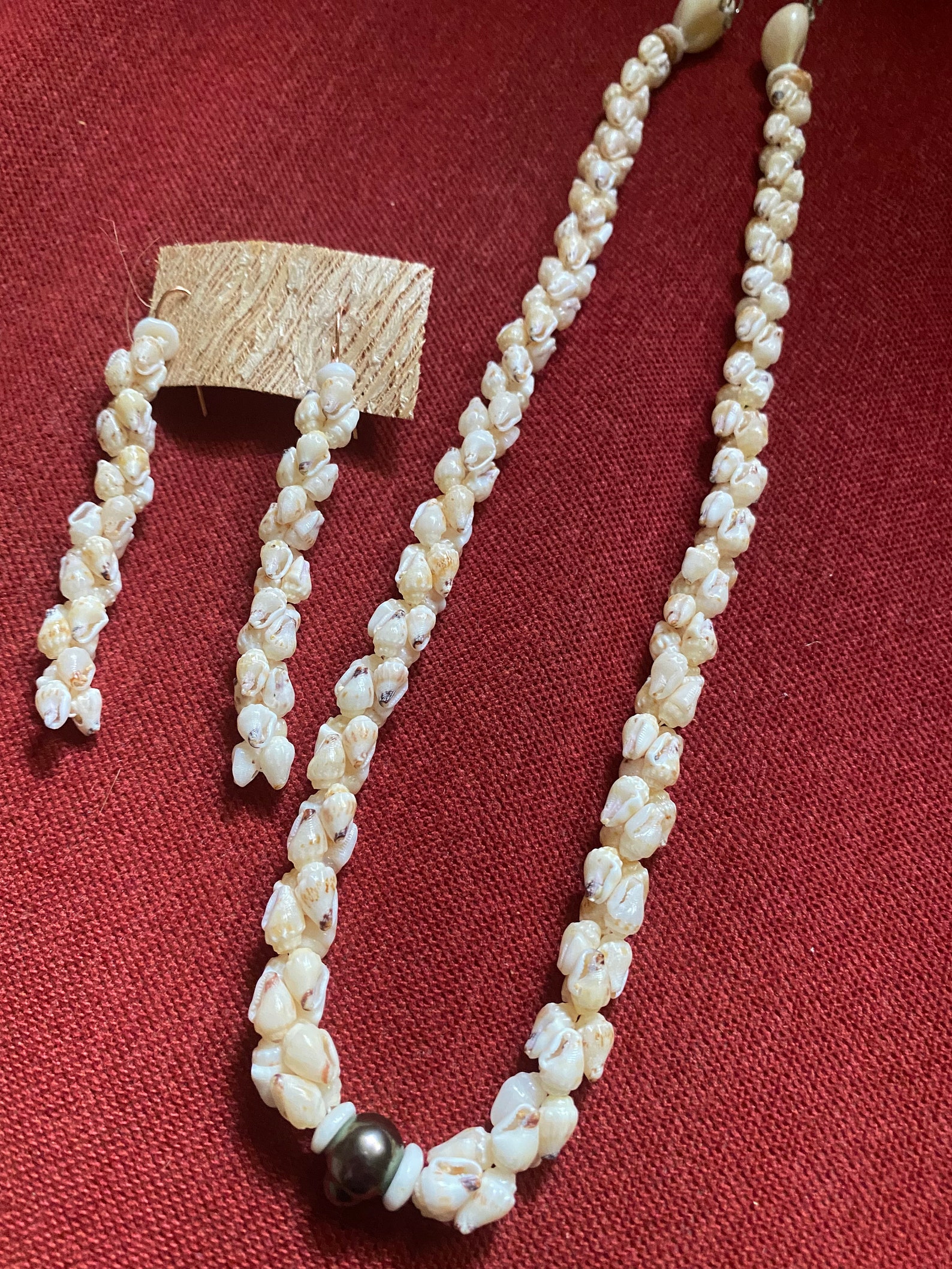 New Authentic Niihau Shell/tahitian Pearl Set - Etsy