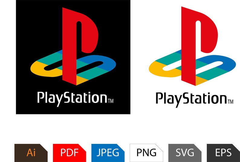 PlayStation Logo Vector SVG PNG Print illustration | Etsy