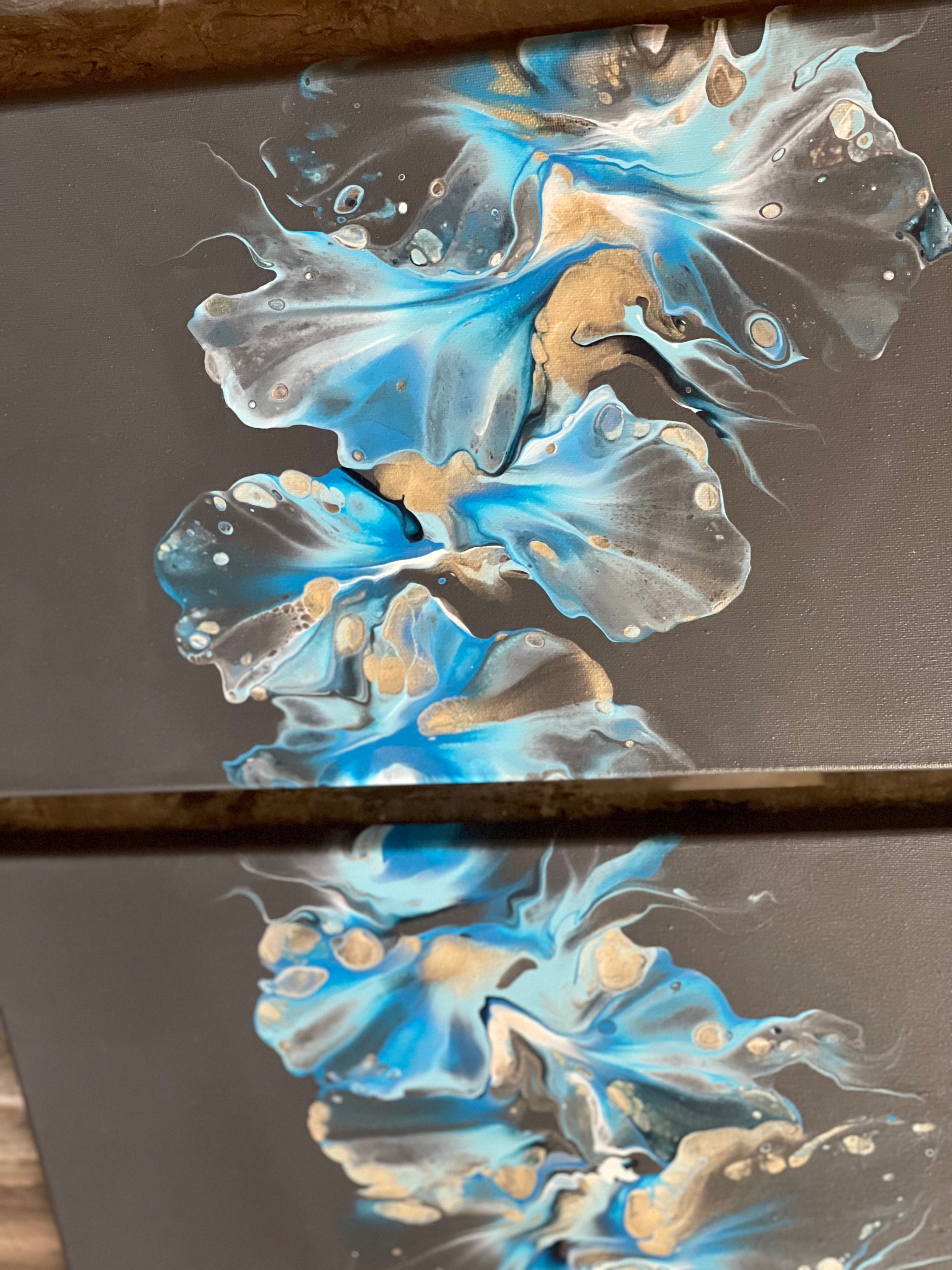 Set of 2 Original, Acrylic Pour Paintings, Dutch Pour, Fluid Art ...