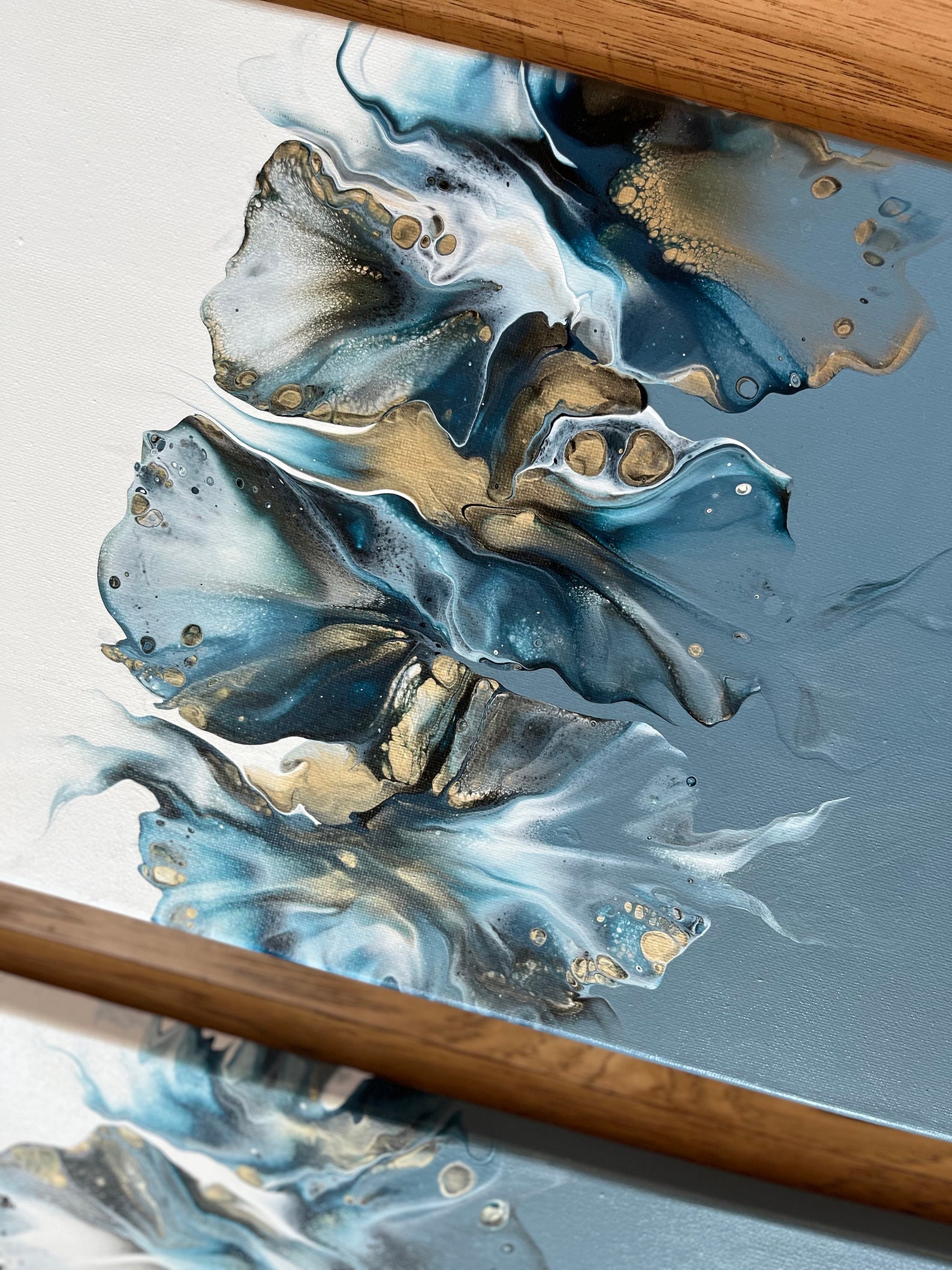Set of 2 Original, Acrylic Pour Paintings, Dutch Pour, Fluid Art ...