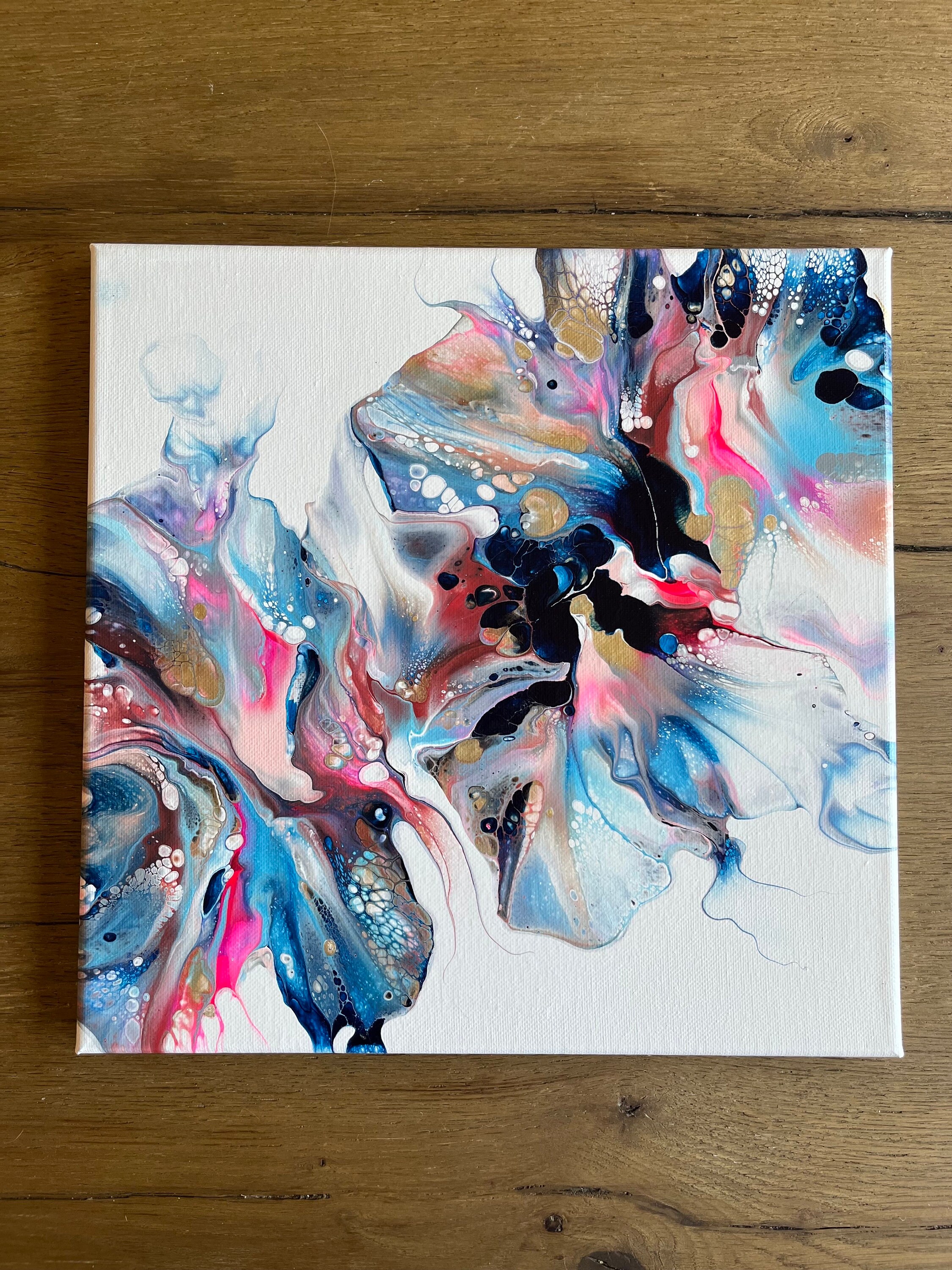 Original, Acrylic Pour Painting, Fluid Art, Abstract Wall Art on 12 X ...