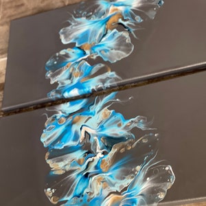 Set of 2 Original, Acrylic Pour Paintings, Dutch Pour, Fluid Art ...